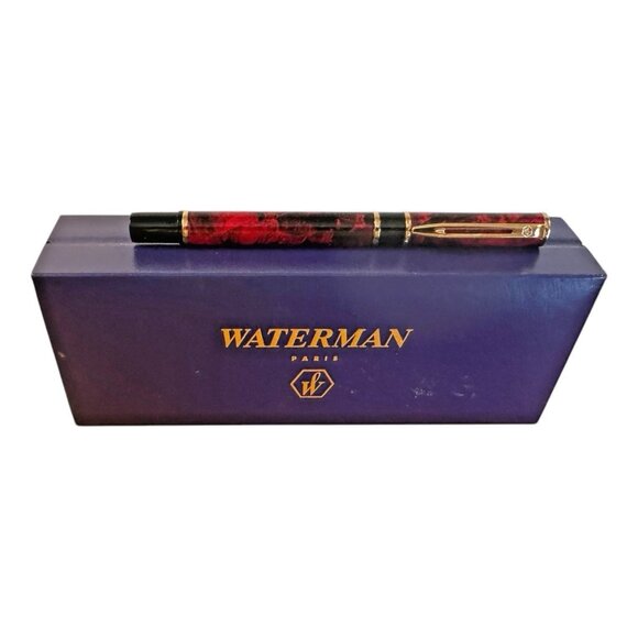 Waterman | Office | Waterman Laureat Red Marble Gold Fountain Pen ...